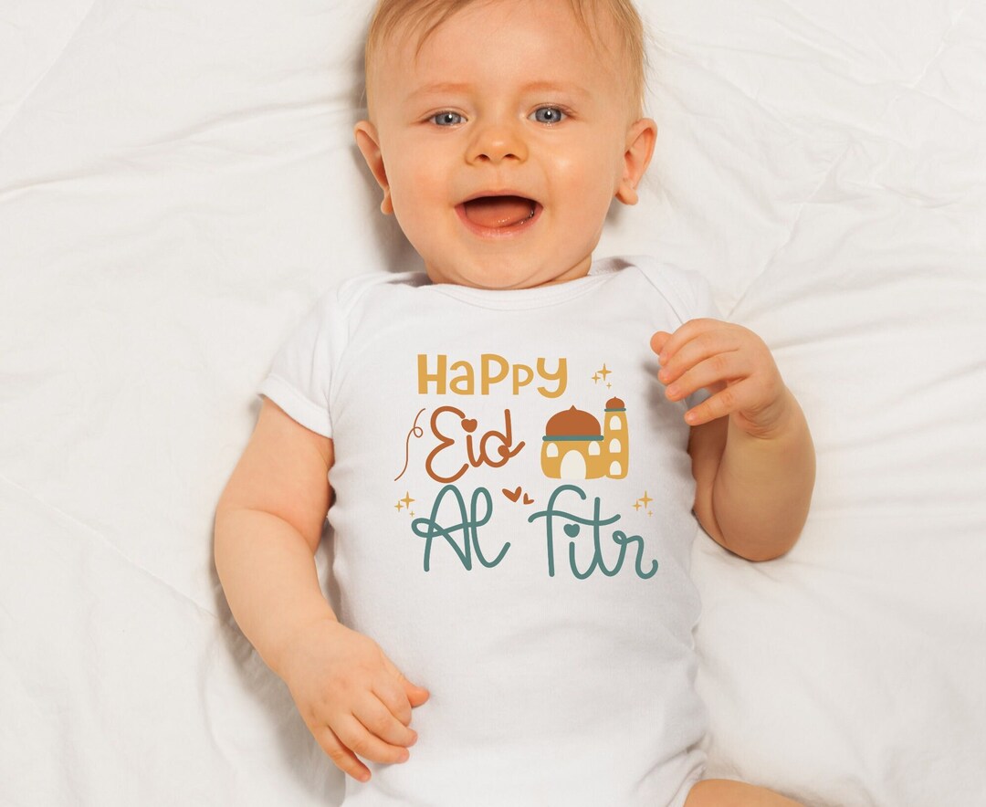 Happy Eid Ul Fitr Onesie, Islamic Baby Eid Mubarak Baby Bodysuit, My ...