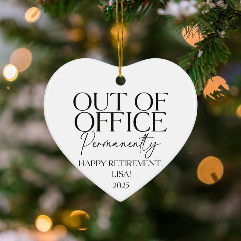 Personalized Minimalist Retirement Ornament: Funny Retired Coworker ...