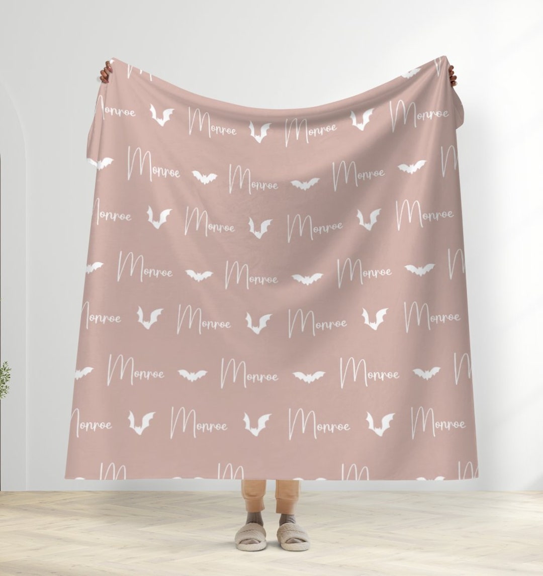 Bats Blanket Custom Name, Halloween Baby Blankets, Newborn Gifts ...