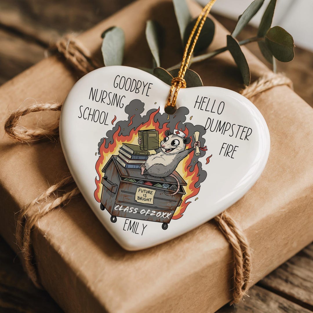 Opossum Dumpster Fire Nurse Graduation Ornament: Custom Future Nurse RN ...