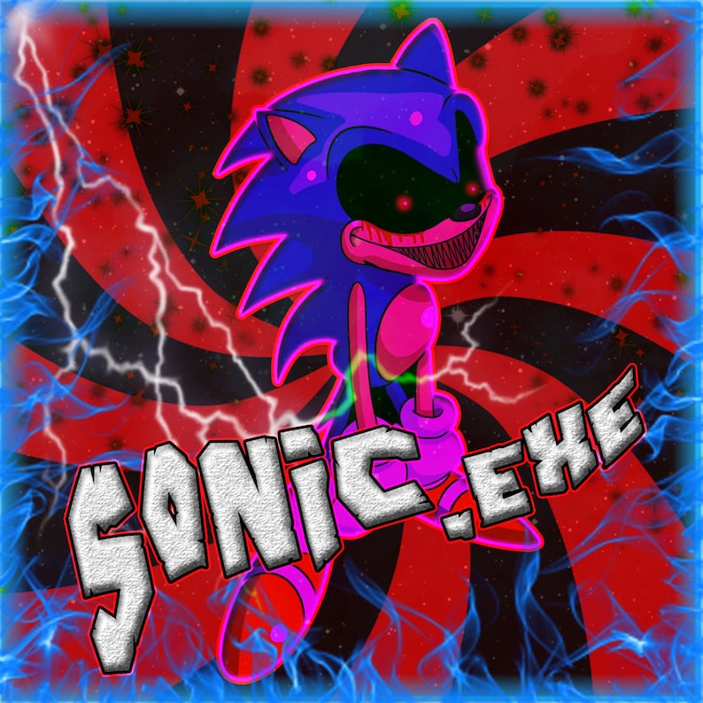 SONIC.EXE Creepy Pasta Artwork Cartoon Sonic the Hedgehog Wall Hanging ...