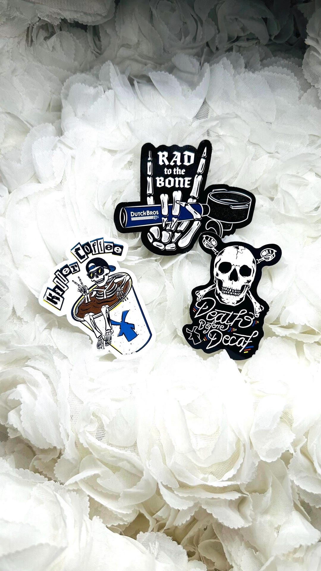 NEW Dutch Bros Sticker Killer Coffee Skeleton Cup Windmill Rad '26 - Etsy