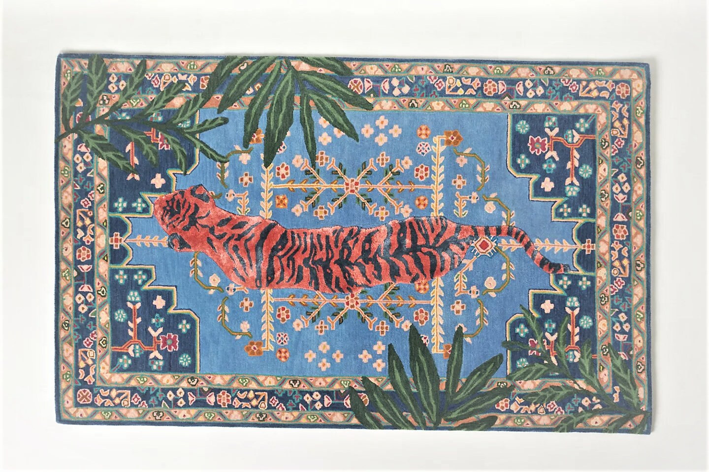 Red Bengal Tiger Wool Rug for Livingroom Bedroom, Hand Tufted Modern ...