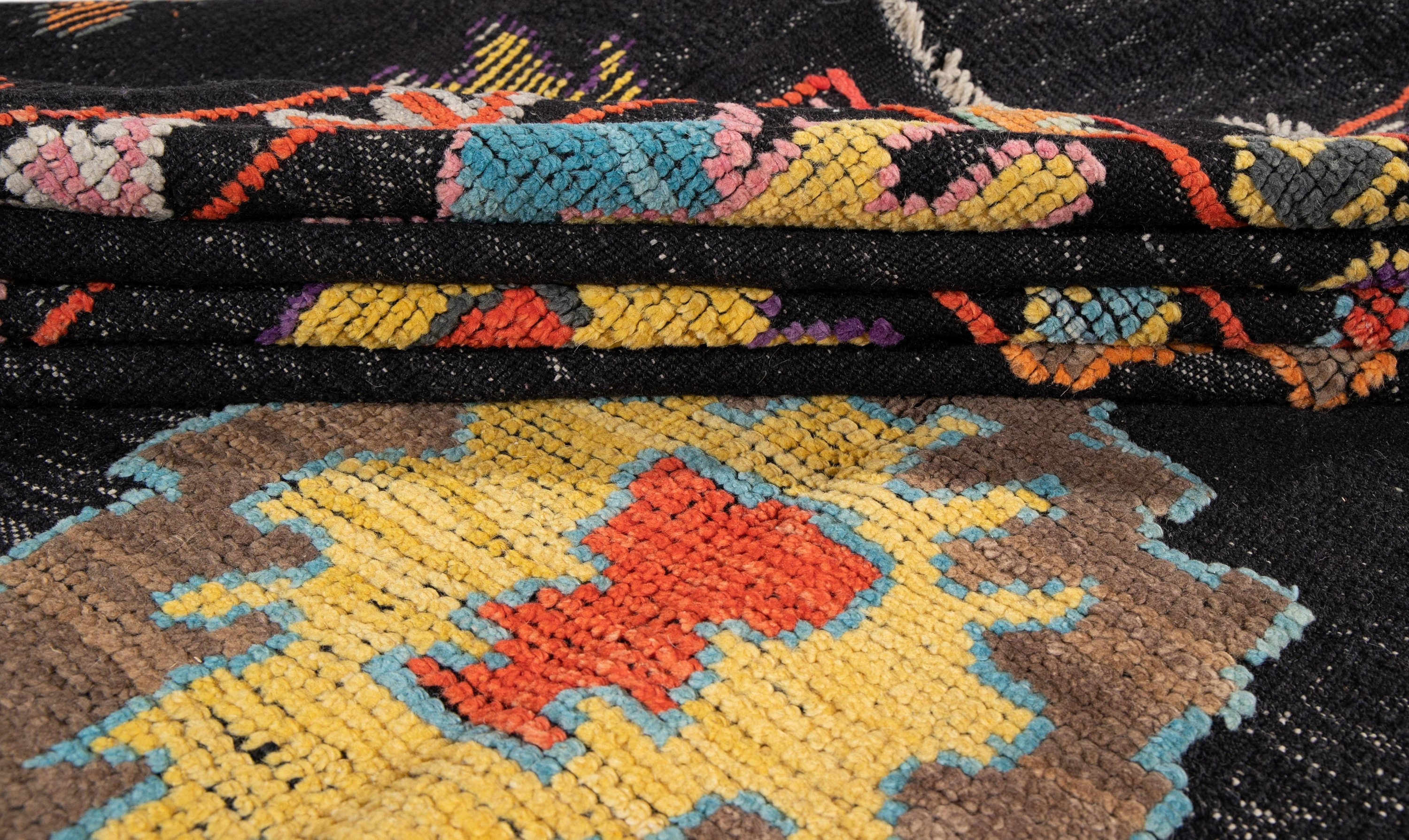 Black Modern Turkish Oushak Handmade Wool Rug for Living Room and ...