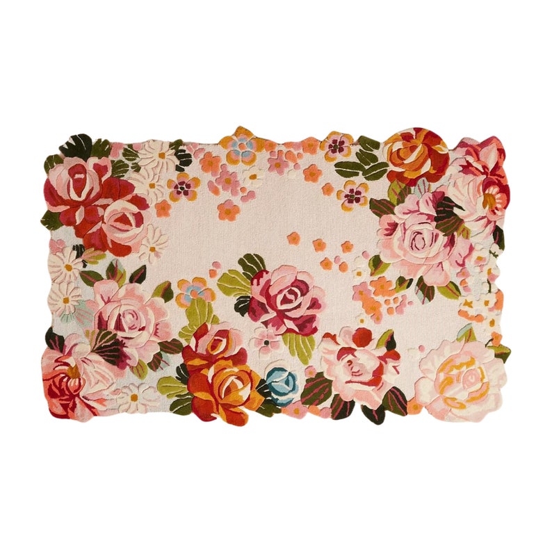 Aracelli Rugs Multi Coloured Irregular Shape Hand-tufted Wool Handmade ...