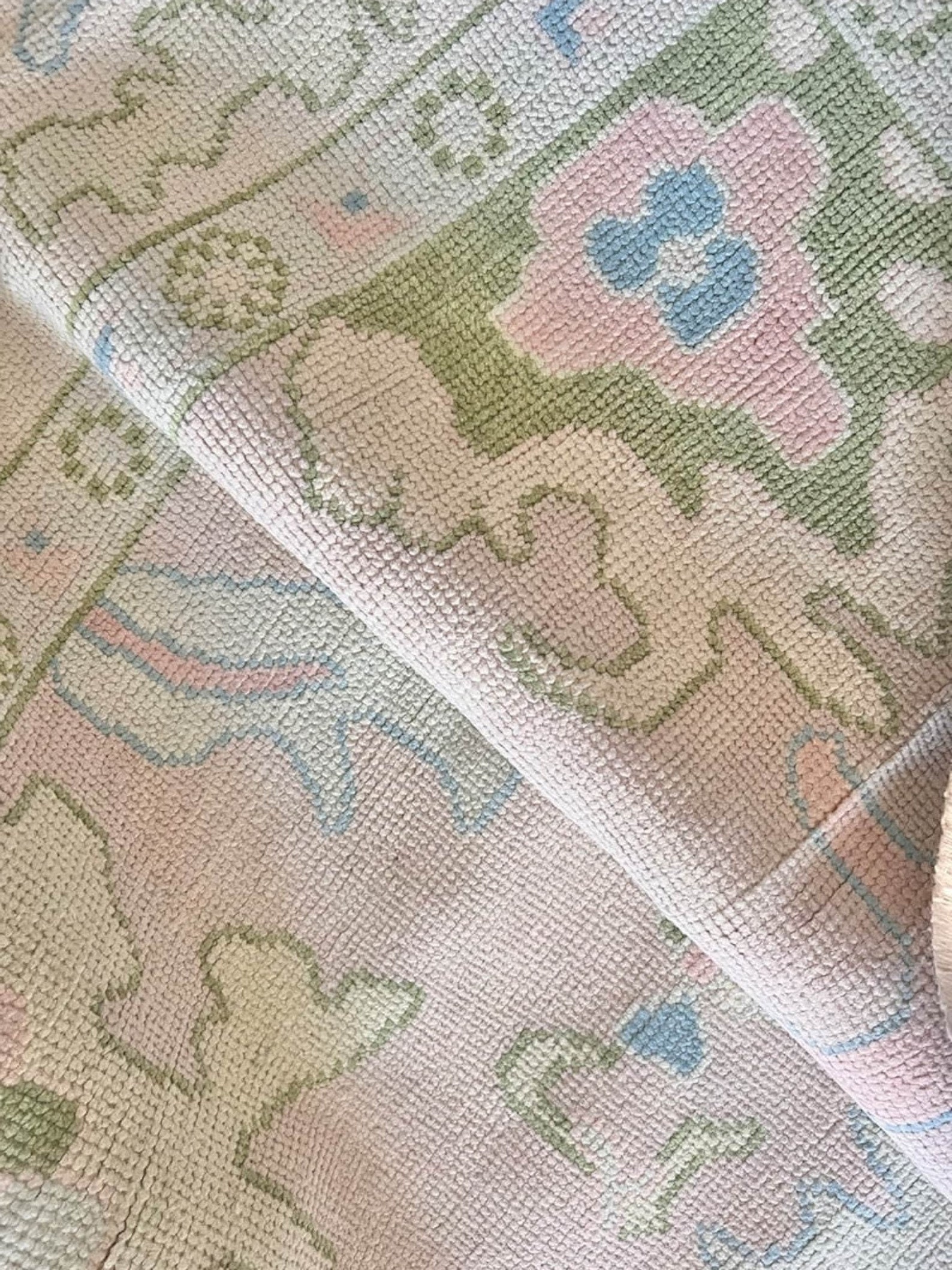 Light Pink Modern Turkish Knot 8x10 Rugs 9x12 Living Room Oushak Hand ...