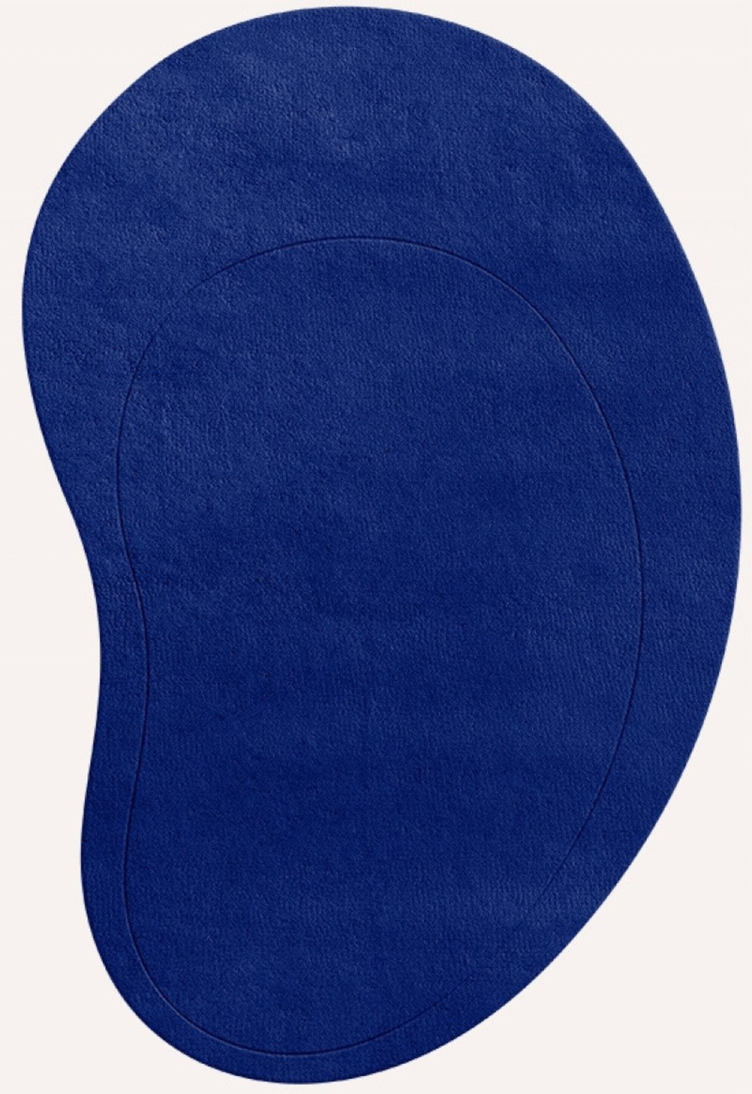 Irregular Shape Hand Tufted Rug Kidney Bean Shape Cobalt Blue Solid Rug ...