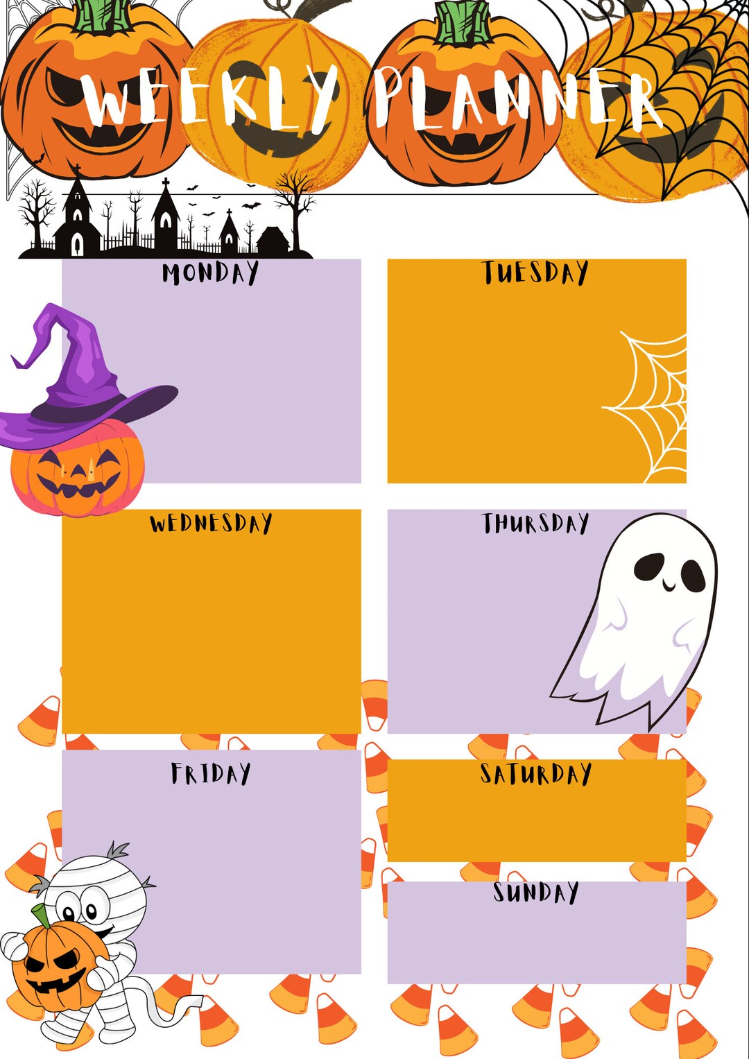 Halloween Weekly Planner - Etsy