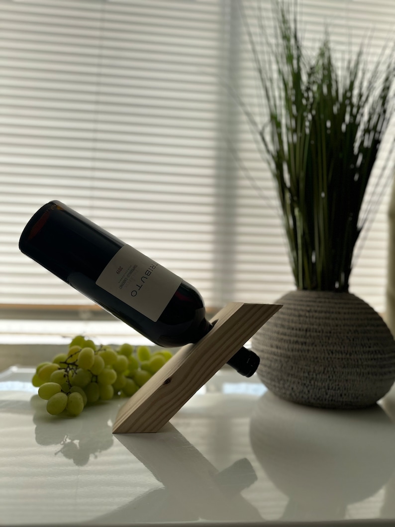 Personalized Wooden Wine Bottle Holder, Engraved Rustic Wine Stand - Etsy