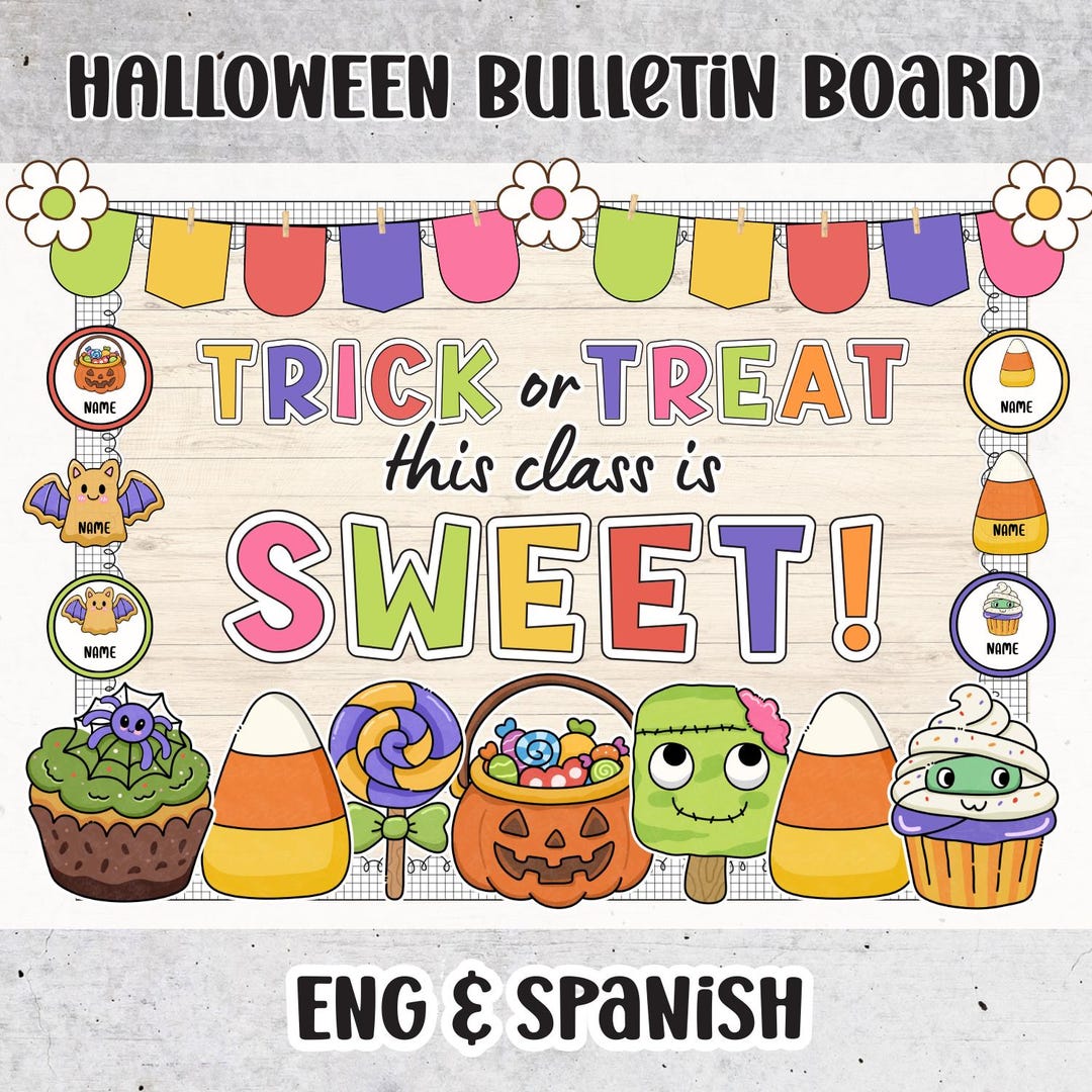 Halloween Bulletin Board Kit | Cutesy October Decor | Classroom Door ...