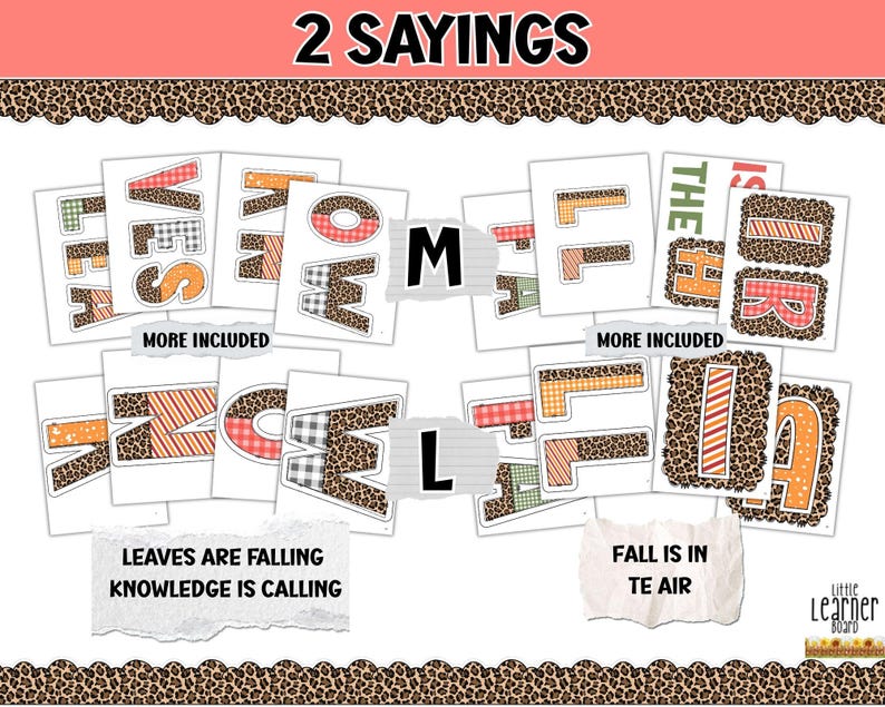 Fall Bulletin Board Kit | Leopard Pumpkin Classroom Door Decor ...
