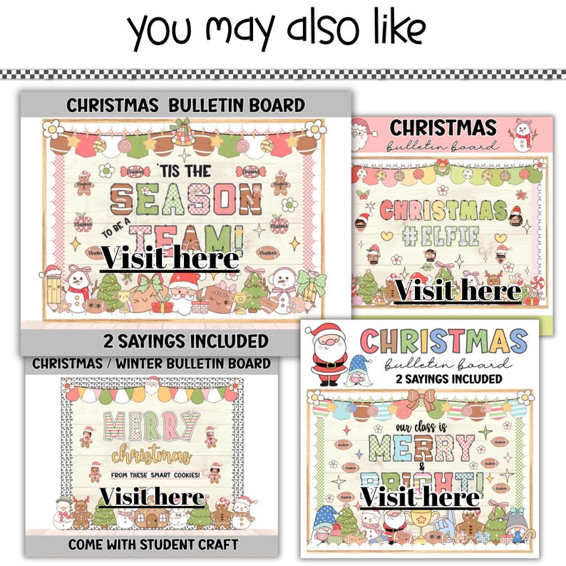 Christmas Bulletin Board Kit | Cutesy Merry and Bright Classroom Decor ...