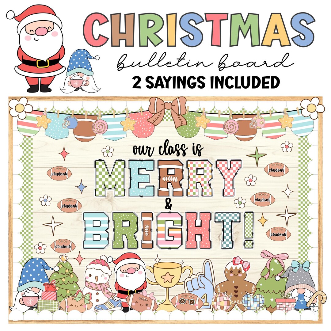 Christmas Bulletin Board Kit | Merry and Bright Classroom Decor ...