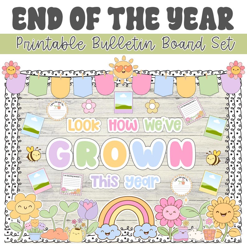 End of Year Bulletin Board Kit | Polaroid Photo Memory Classroom Decor ...