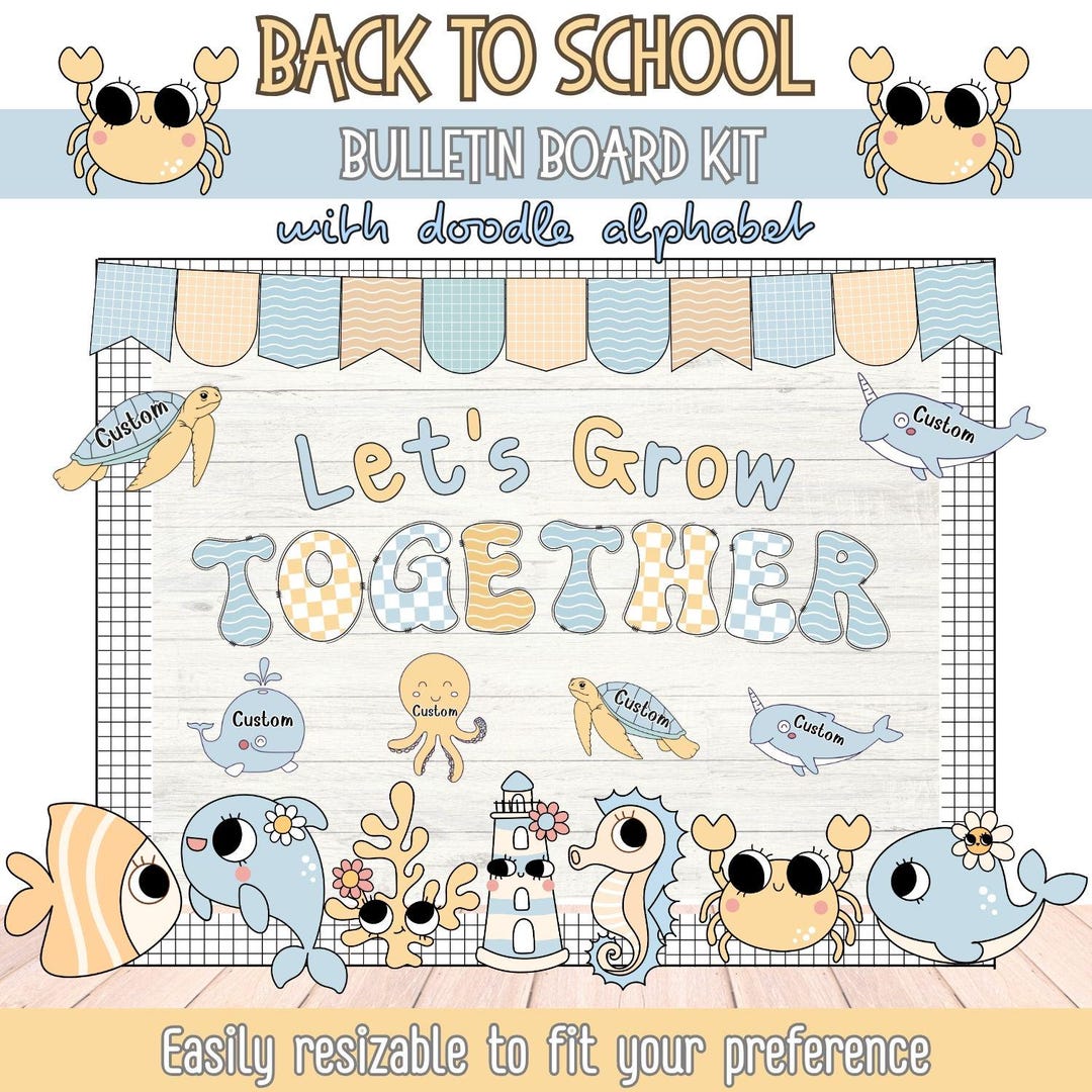Back to School Bulletin Board Kit | Retro Classroom Decor | Printable ...