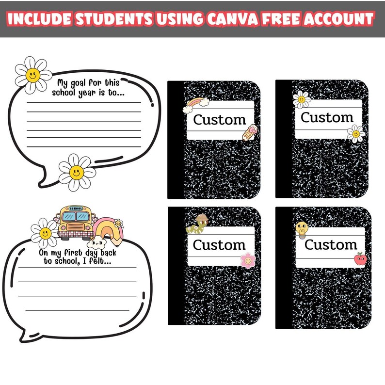 Back to School Bulletin Board | Composition Notebook Theme | Editable ...