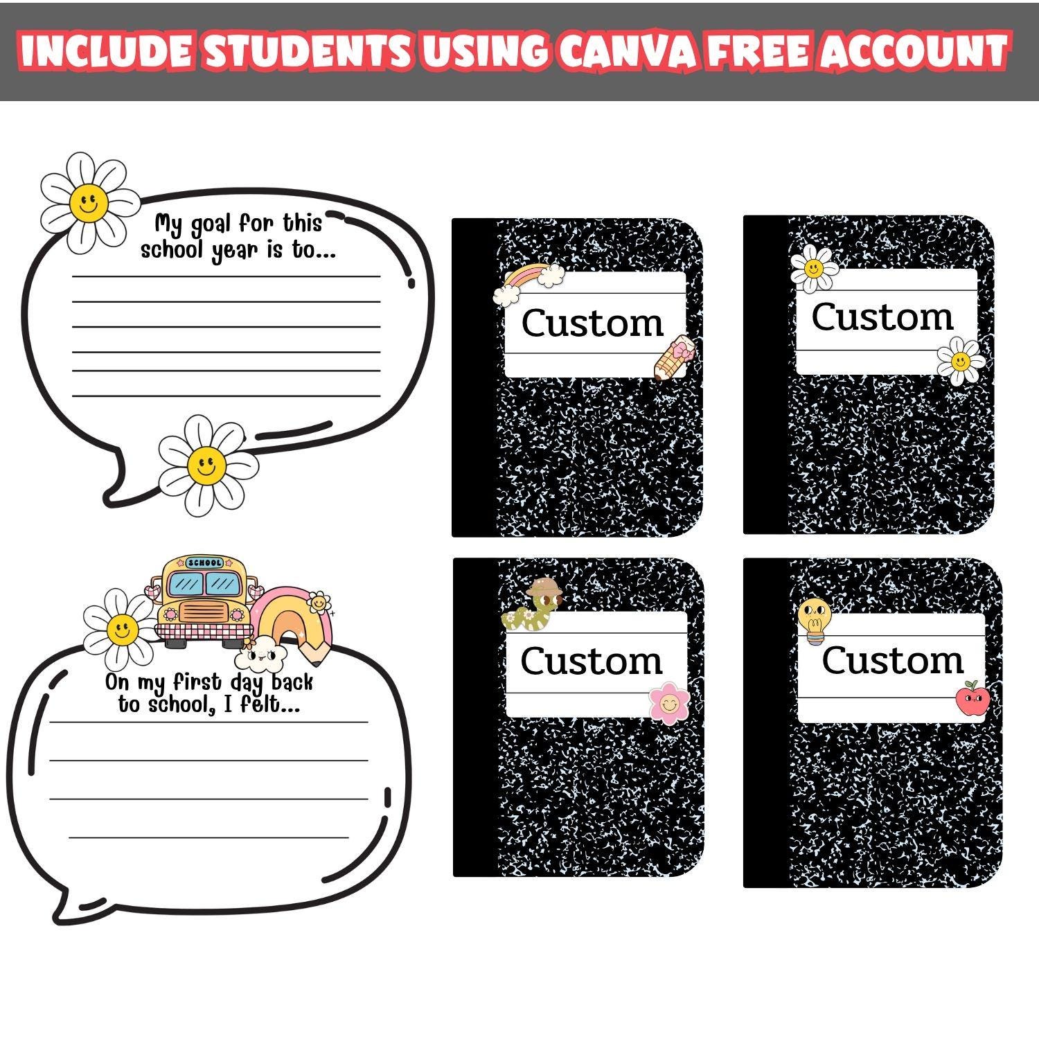 Back to School Bulletin Board | Composition Notebook Theme | Editable ...