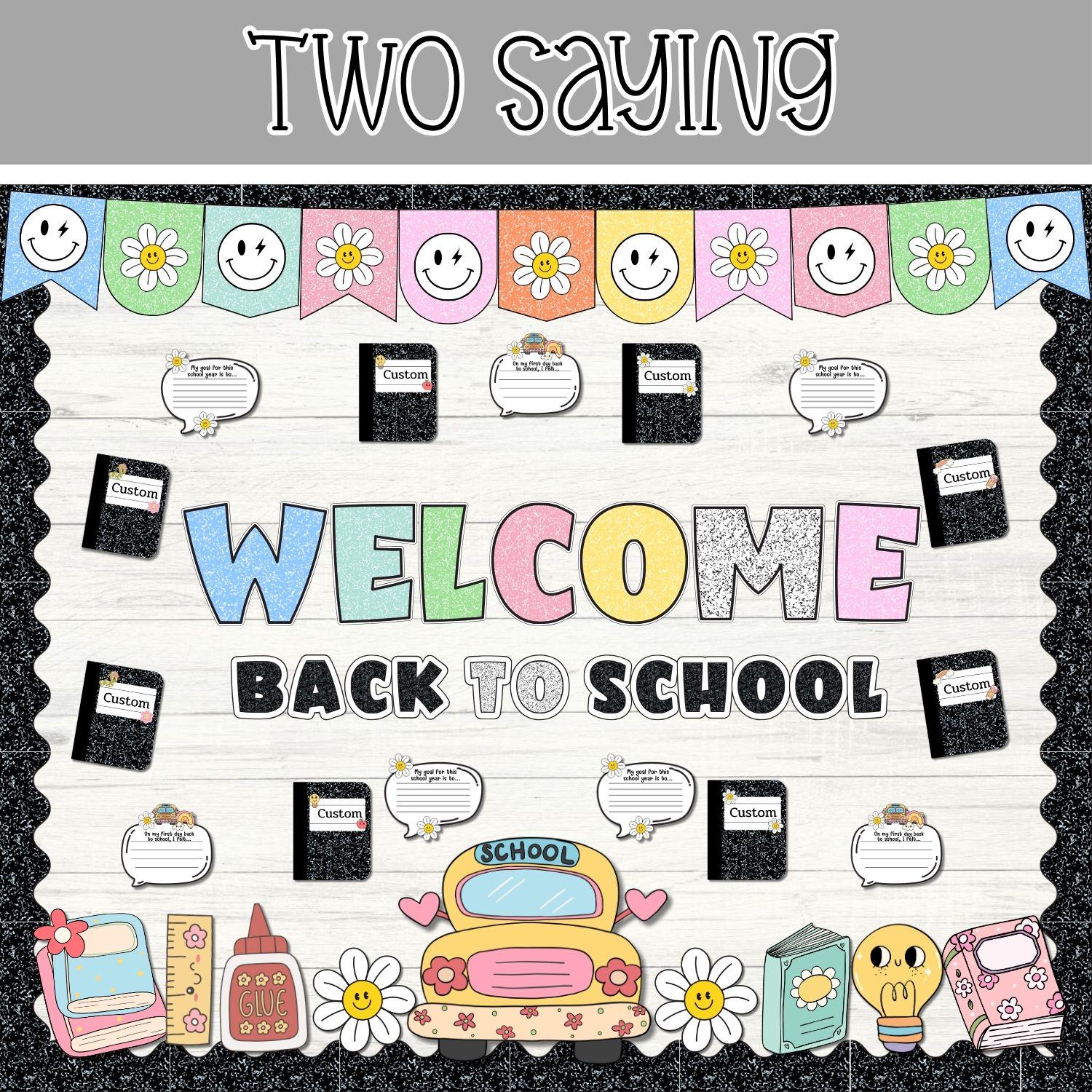 Back to School Bulletin Board | Composition Notebook Theme | Editable ...