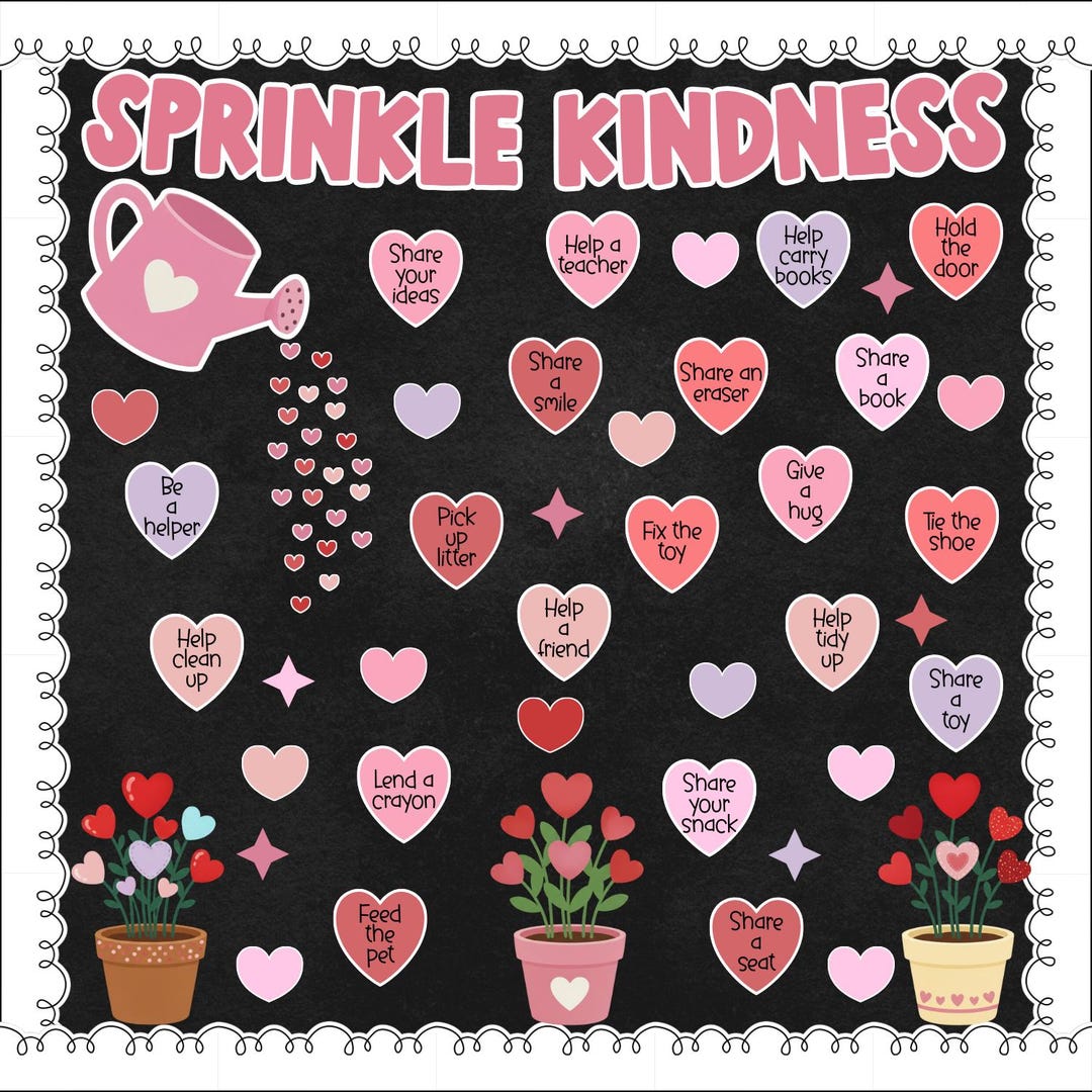 Valentines Day Bulletin Board Kit | February Classroom Decor | Kindness ...