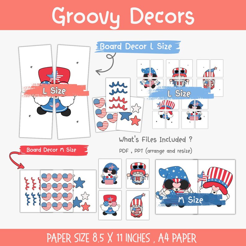 Patriotic Bulletin Board Kit | 4th of July Classroom Decor | Printable ...