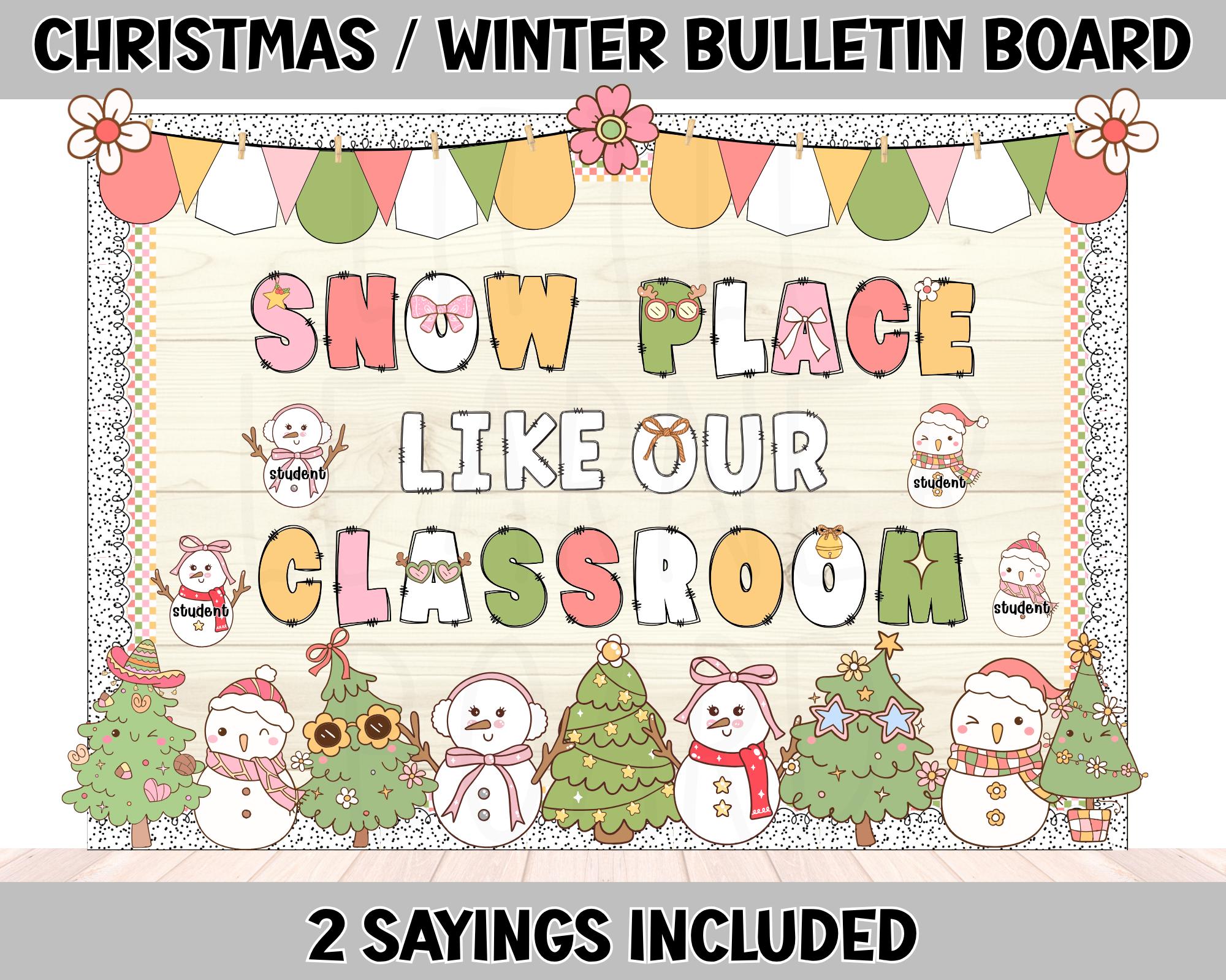 Christmas Bulletin Board Kit | Cutesy Snowman Decor | Fun December ...