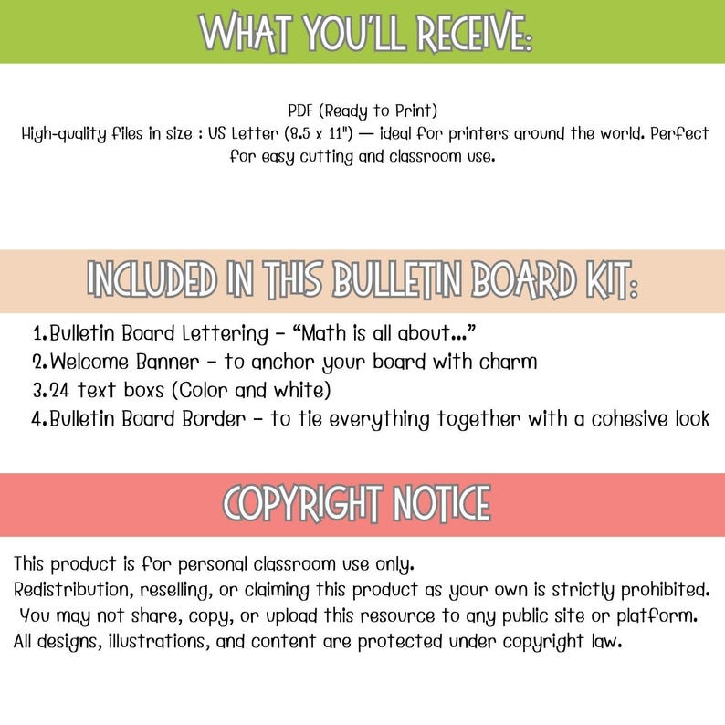 Math Bulletin Board Kit , Back to School Display, Growth Mindset Decor ...