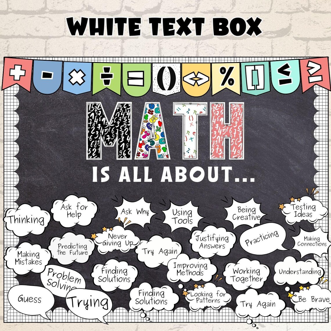 Math Bulletin Board Kit , Back to School Display, Growth Mindset Decor ...
