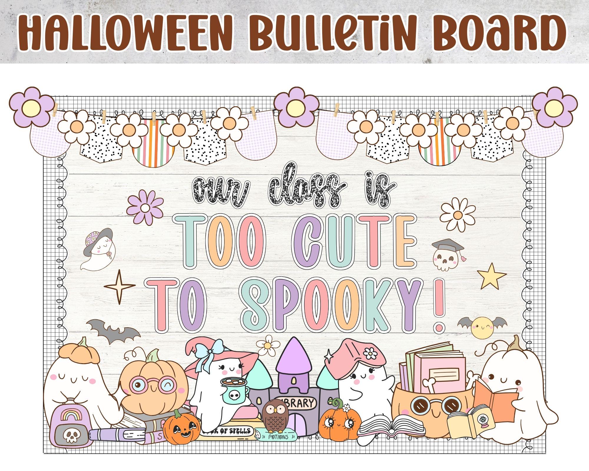 Halloween Bulletin Board Kit | Trendy October Classroom Decor | Cutesy ...