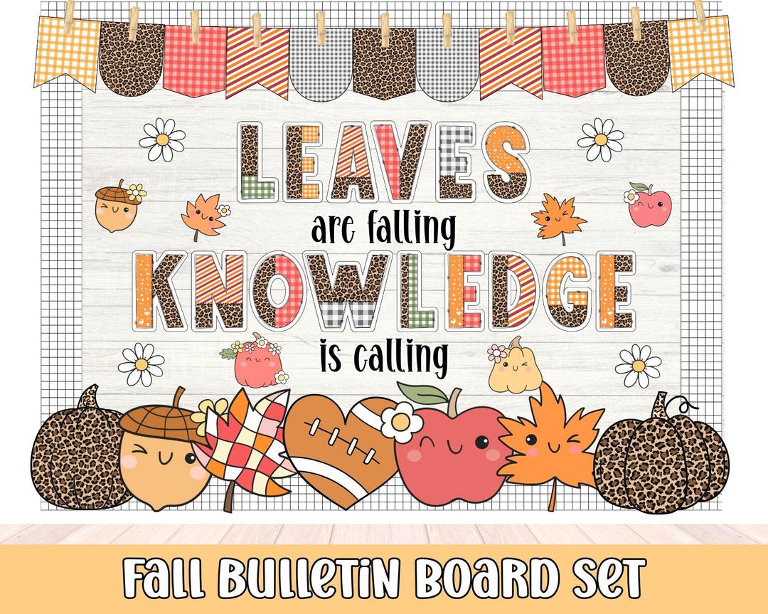 Fall Bulletin Board Kit | Leopard Pumpkin Classroom Door Decor ...