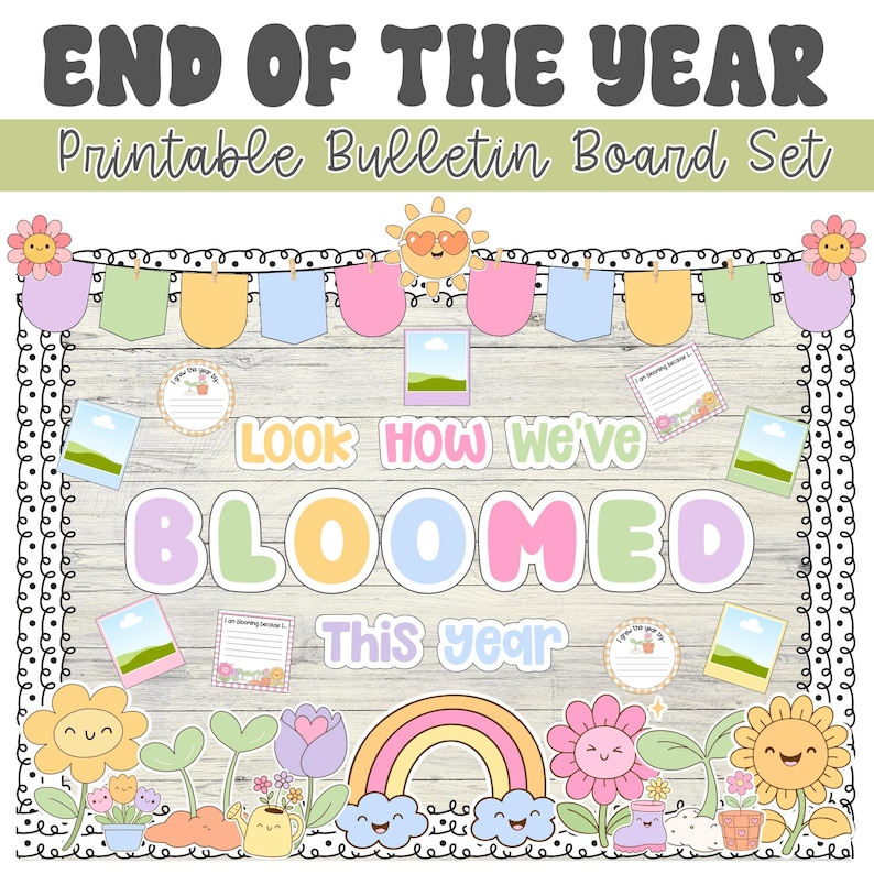 End of Year Bulletin Board Kit | Polaroid Photo Memory Classroom Decor ...