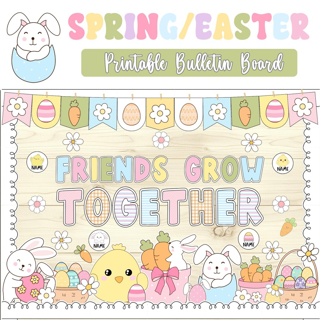 Easter Spring Bulletin Board Kit | Floral Classroom Decor | April ...