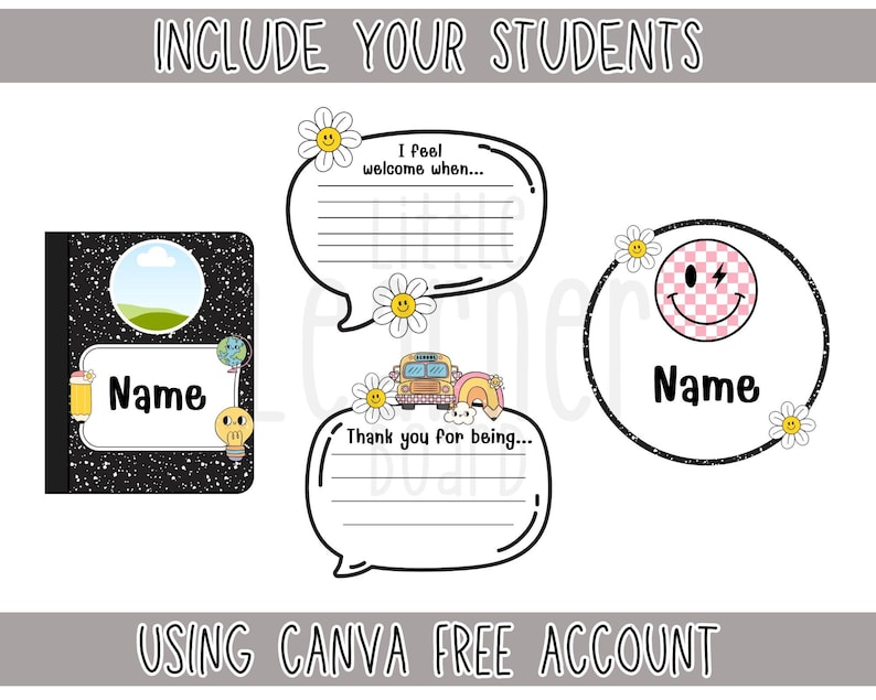 Back to School Bulletin Board Kit | Happy You Are Here | Groovy ...
