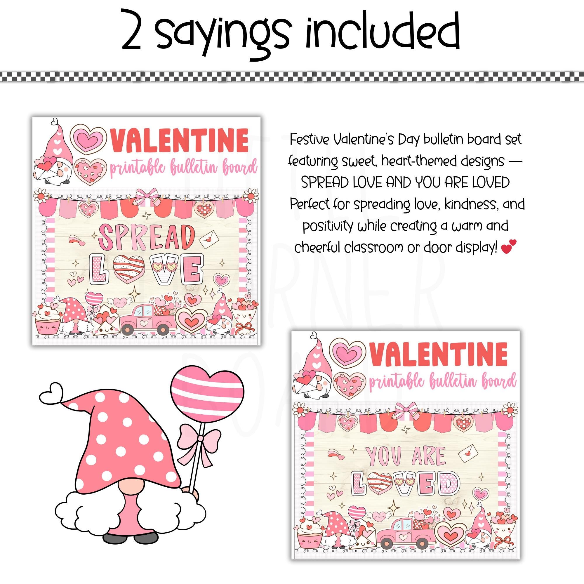 Valentine Bulletin Board Kit | February Classroom Decor | Spread Love ...