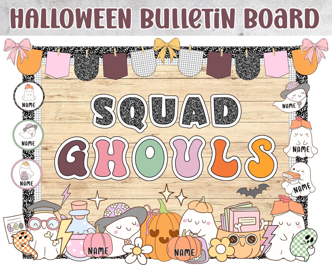 Halloween Bulletin Board Kit | Boo Crew Door Decor | October Classroom ...