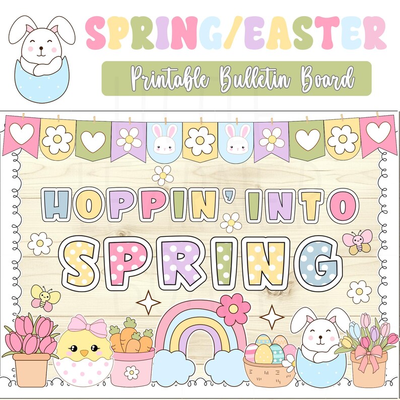 Easter Bulletin Board Kit | Bunny Chick Classroom Decor | Spring ...