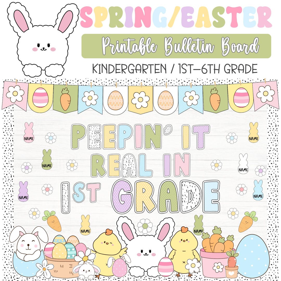 Easter Spring Bulletin Board Kit | Groovy Classroom Decor | April ...