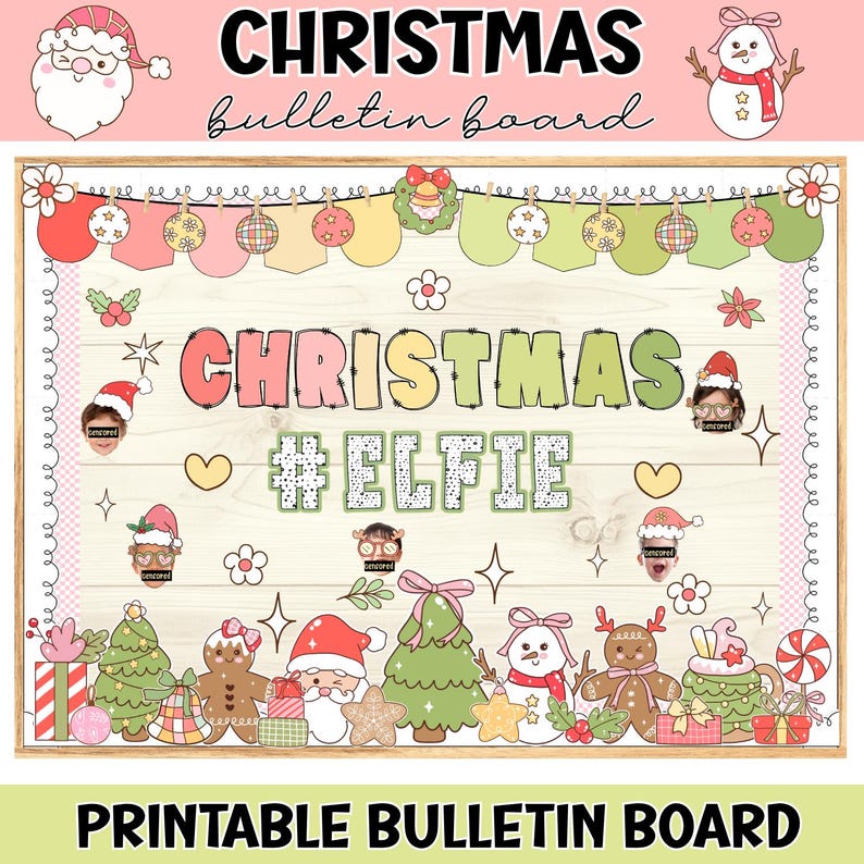 Christmas Bulletin Board Kit | Cutesy Christmas Decor | December ...