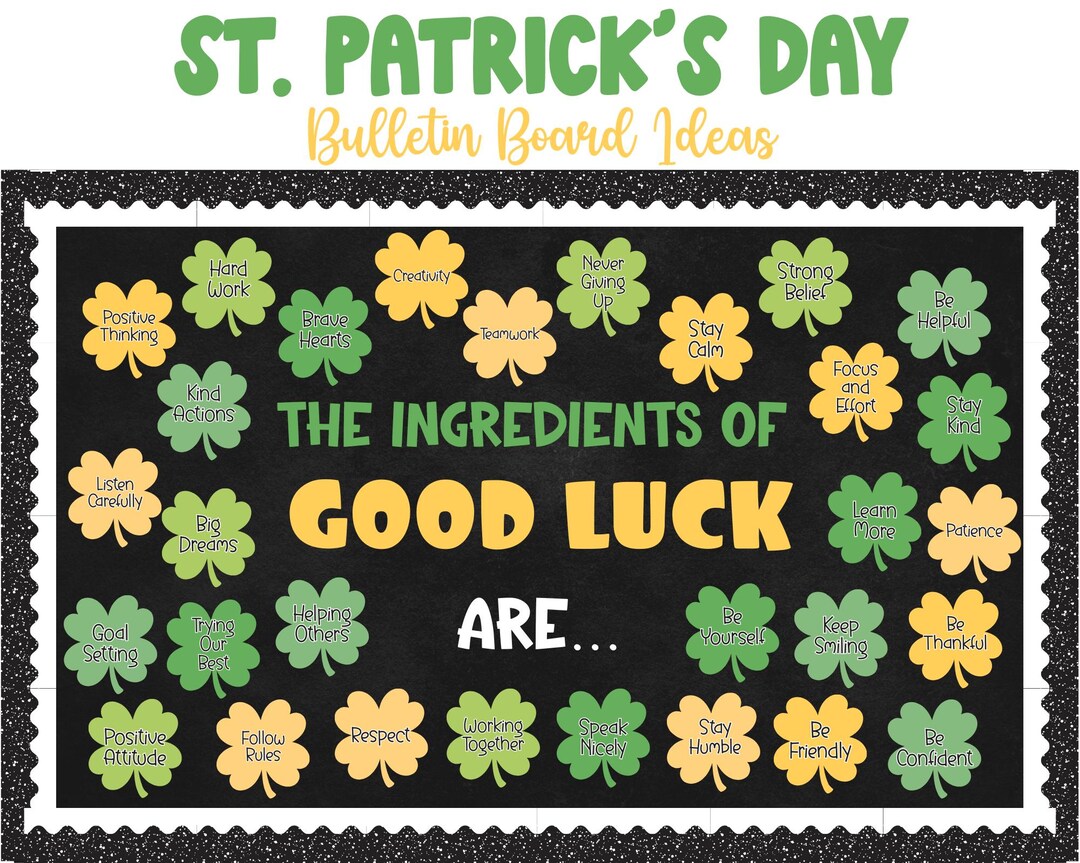 St Patrick’s Day Motivational Bulletin Board Kit | Shamrock Classroom ...