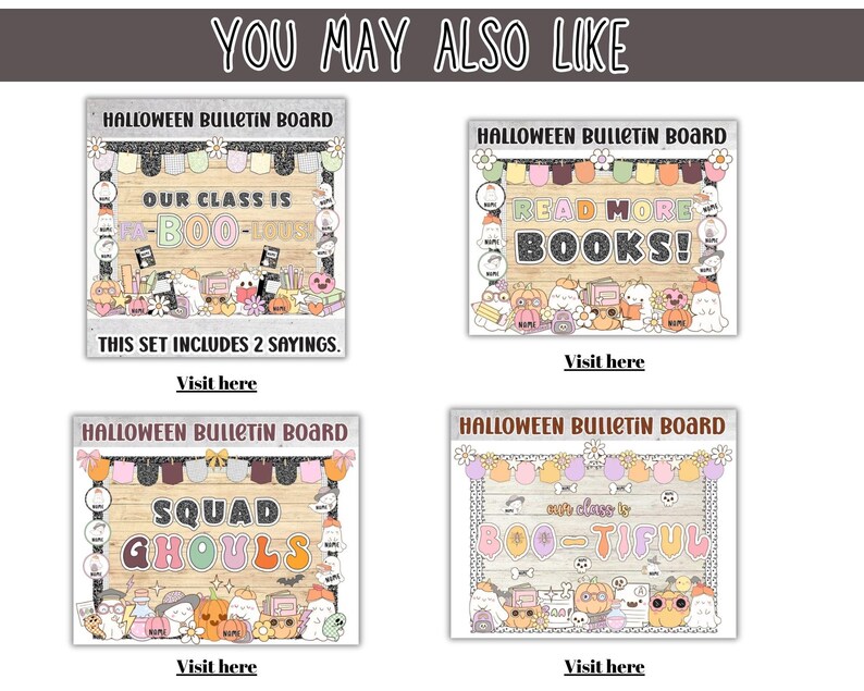Halloween Bulletin Board Kit | Trendy October Classroom Decor | Cutesy ...