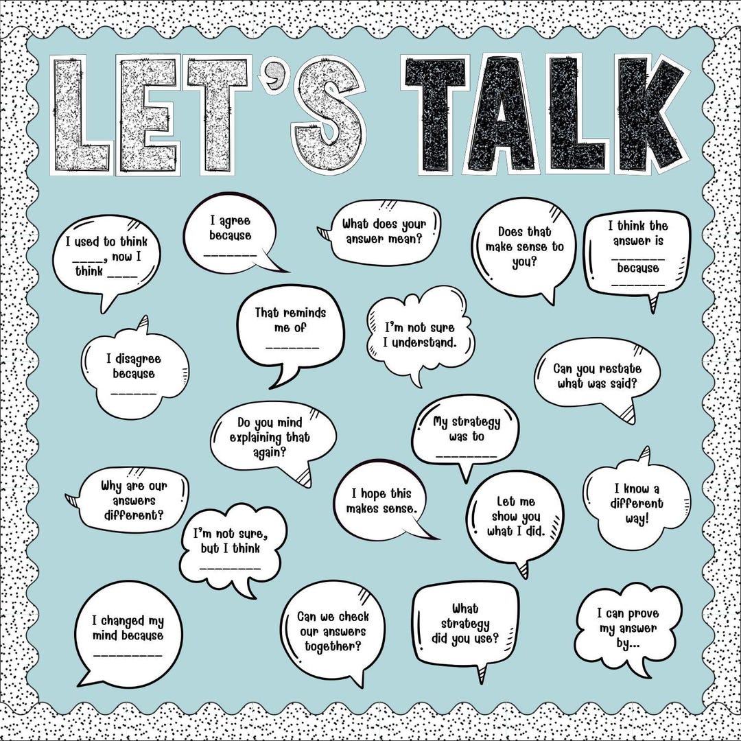 Math Talk Bulletin Board Kit | Growth Mindset Posters | Printable ...