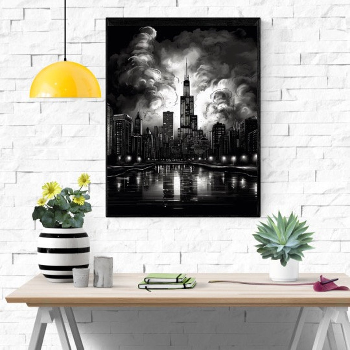Chicago Skyline Poster | Chicago Native | Poster Print | Chicago Wall ...