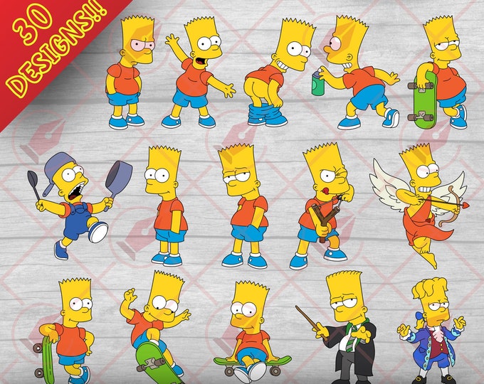 Bart Simpson Face SVG for Craft Machines Cricut Cameo Silhouette - Etsy ...