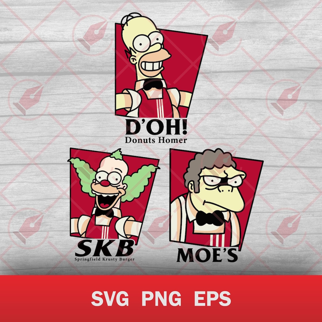 KFC the Simpsons Pack | Digital File Set | Svg, Eps, Png | for Cricut ...