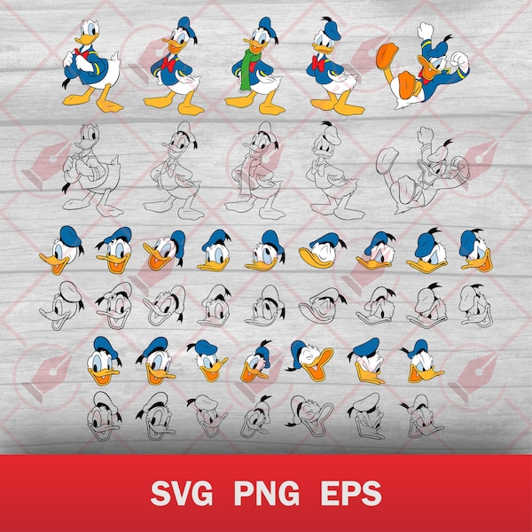 Donald Duck Svg Cut File - Etsy
