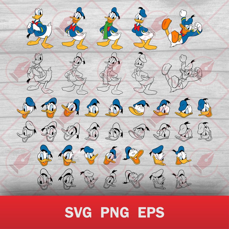 Donald Duck Svg Cut File - Etsy