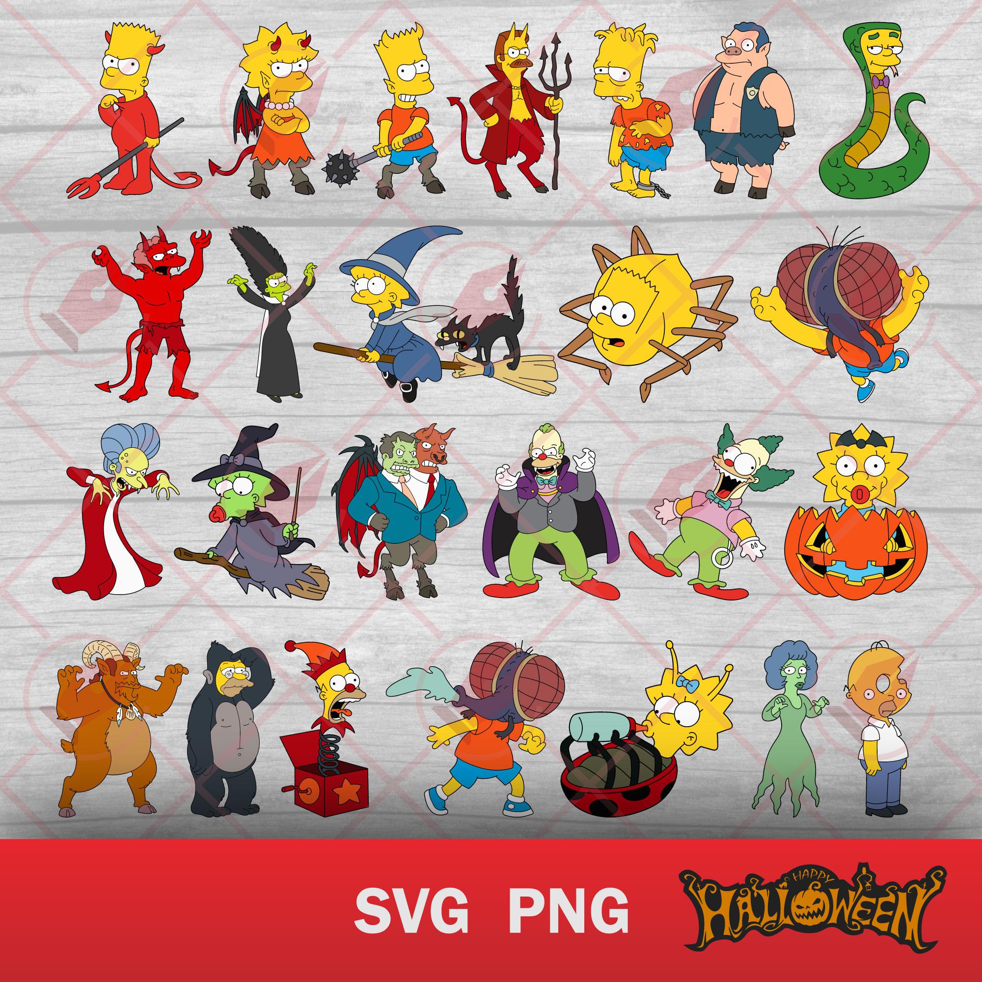 Simpsons Halloween Designs: 50 SVG, PNG, EPS Files (digital Download ...