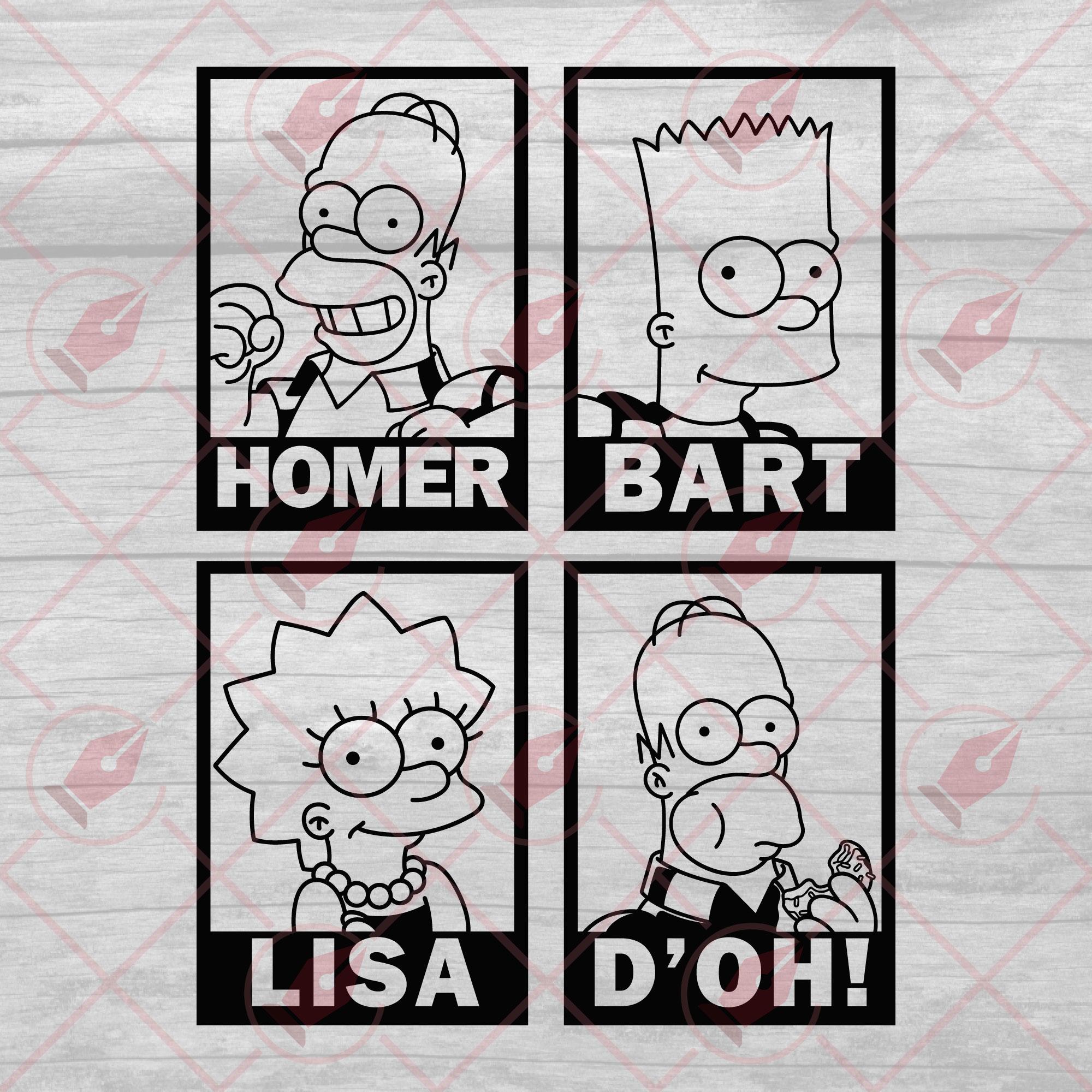 THE SIMPSONS POSTERS | Digital File Set | Svg, Eps, Png | for Cricut ...