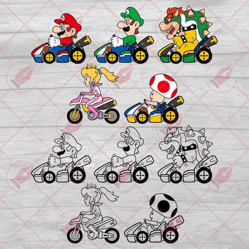 Mario Kart SVG Bundle: Vector Art Graphics (digital File Set) - Etsy