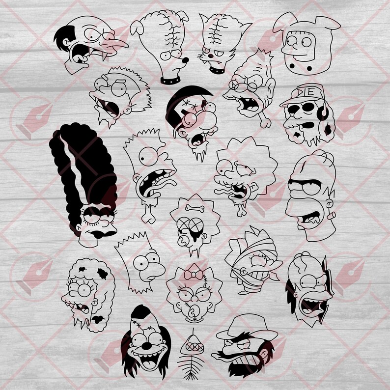 The Simpsons Horror Faces Pack | Halloween Scary Expressions | Digital ...