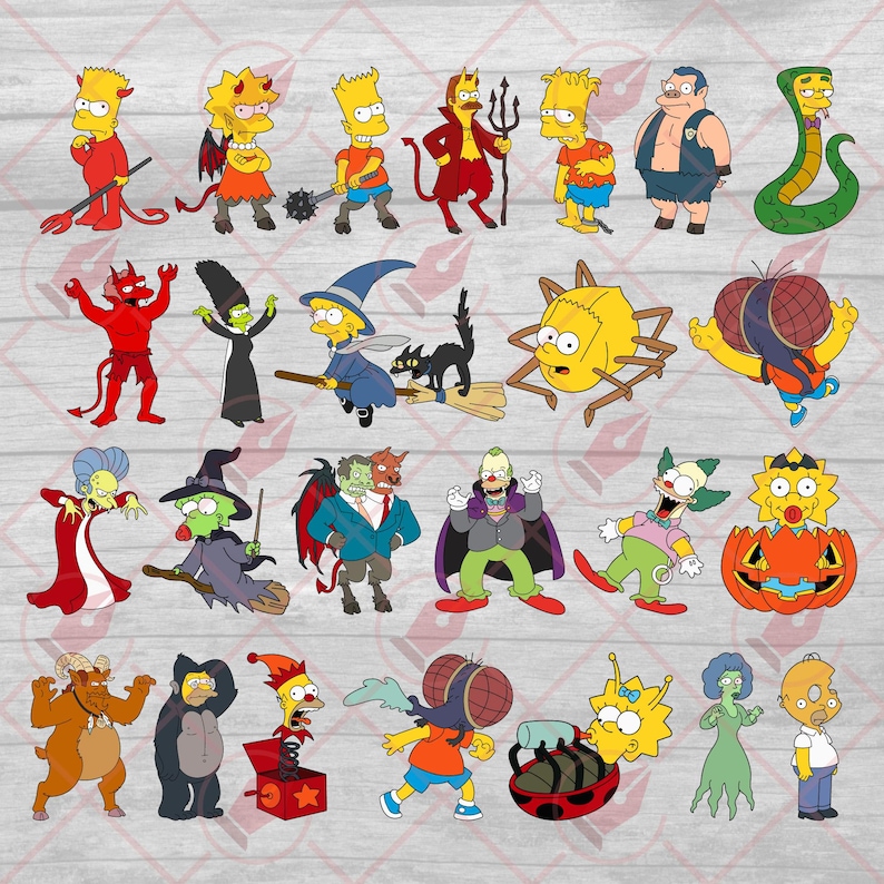 The Simpsons Halloween 50 Designs | Digital File Set | Svg, Eps, Png ...